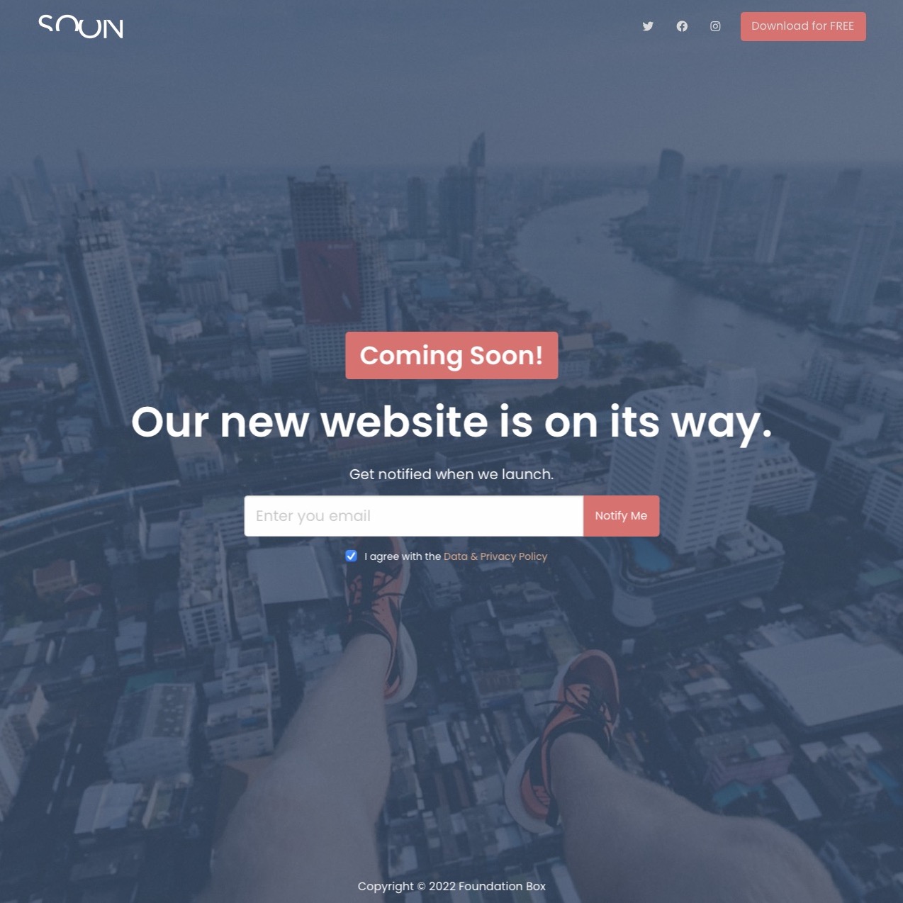 Coming soon project file - Foundation 6 template